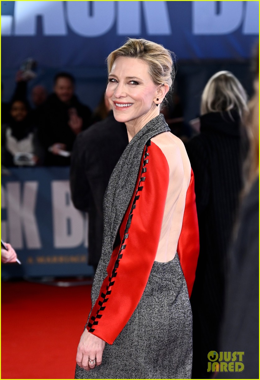 Cate Blanchett Wears Backless Dress for 'Black Bag' London Premiere with Michael Fassbender ...