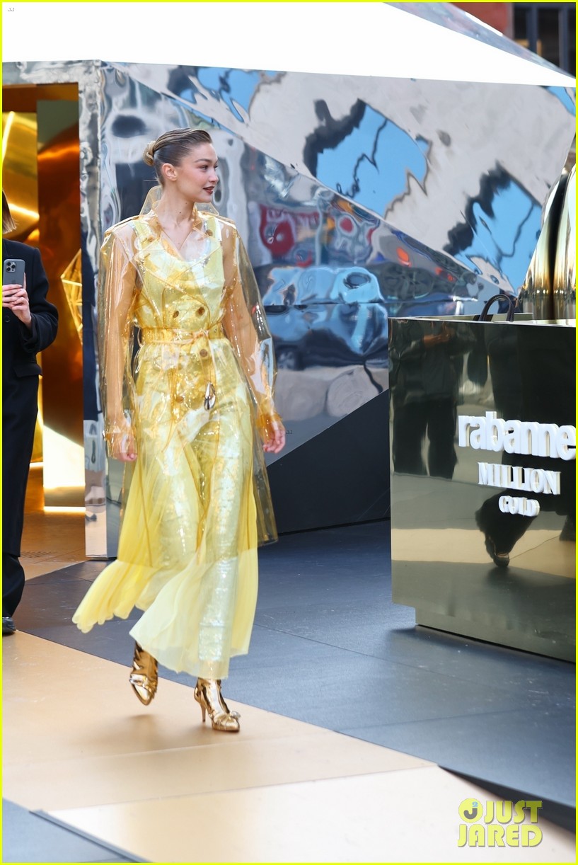 Gigi Hadid Attends Paco Rabanne Million Gold For Her Fragrance Event ...