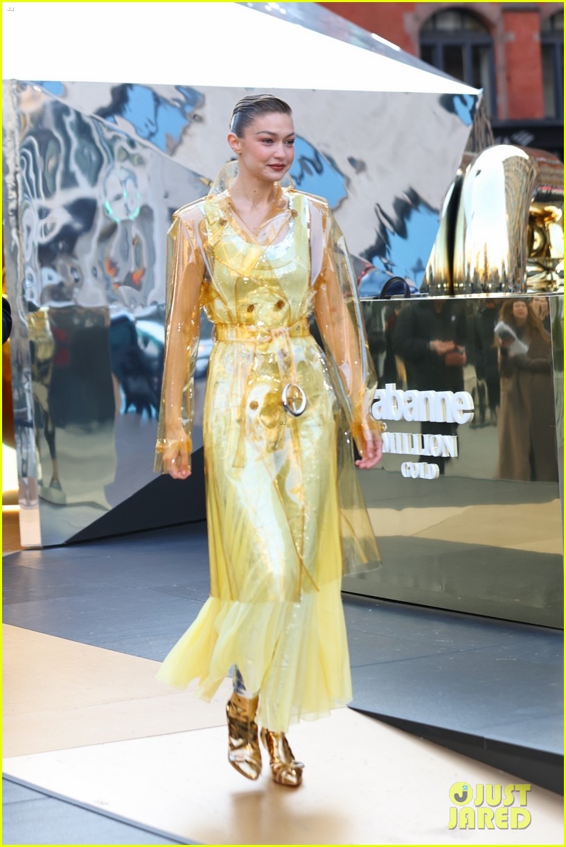 Gigi Hadid Attends Paco Rabanne Million Gold For Her Fragrance Event ...