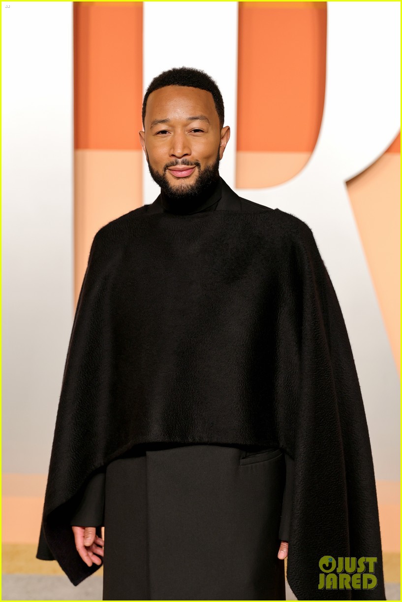 Chrissy Teigen & John Legend Sport Black & White Outfits to Vanity Fair ...