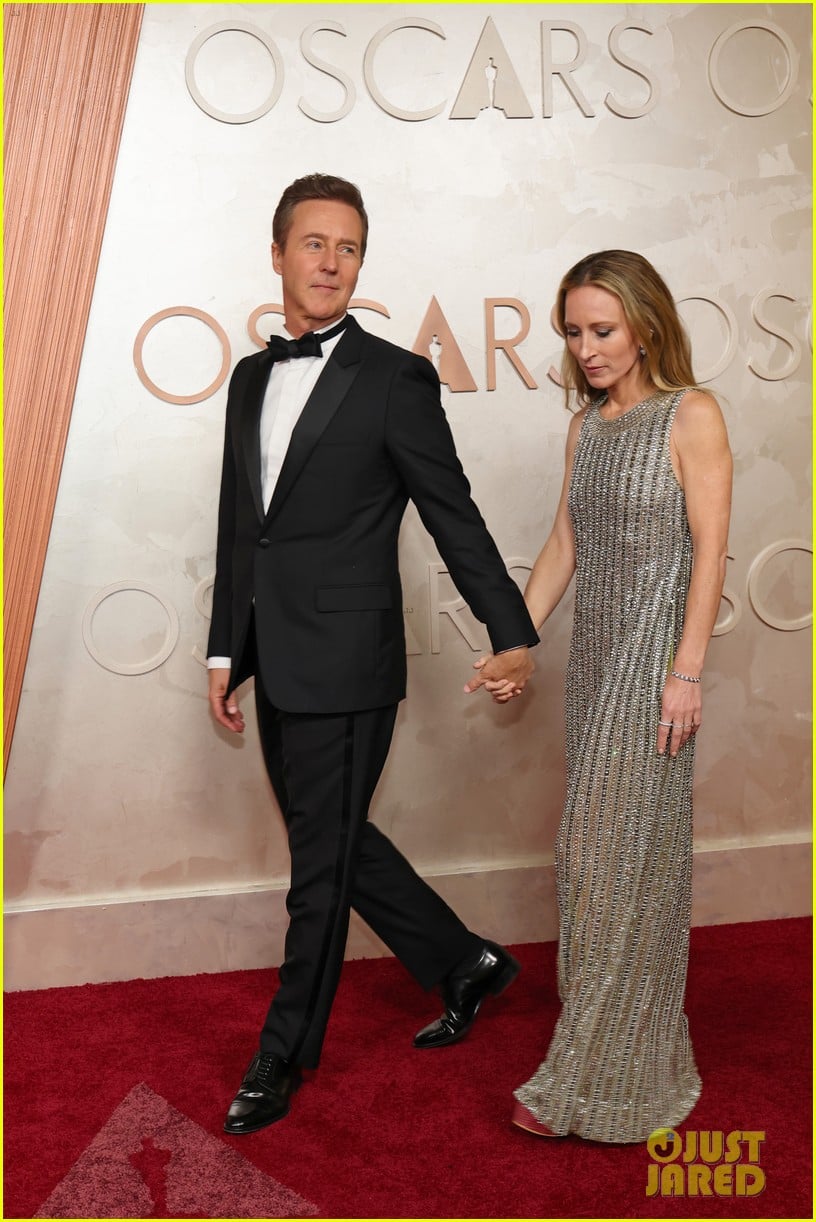 Edward Norton Holds Hands with Wife Shauna Robertson at Oscars 2025 ...