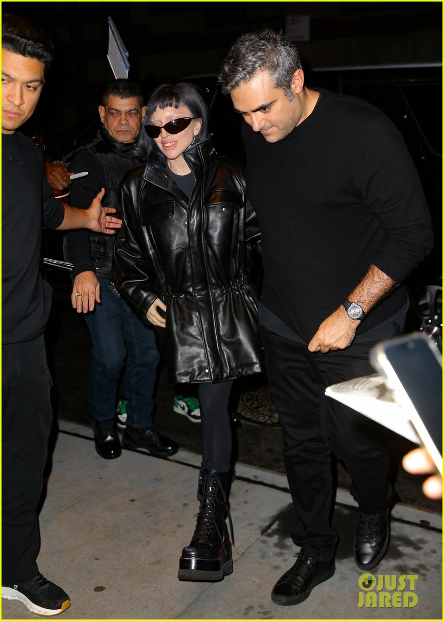 Lady Gaga & Fiancé Michael Polansky Coordinate in Black for Dinner ...
