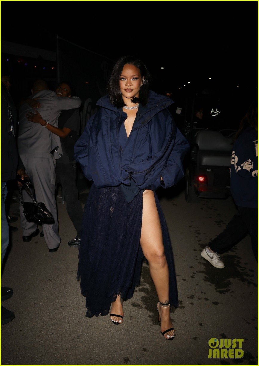 Rihanna Shows Off Major Leg as She Arrives at Partner A$AP Rocky's ...