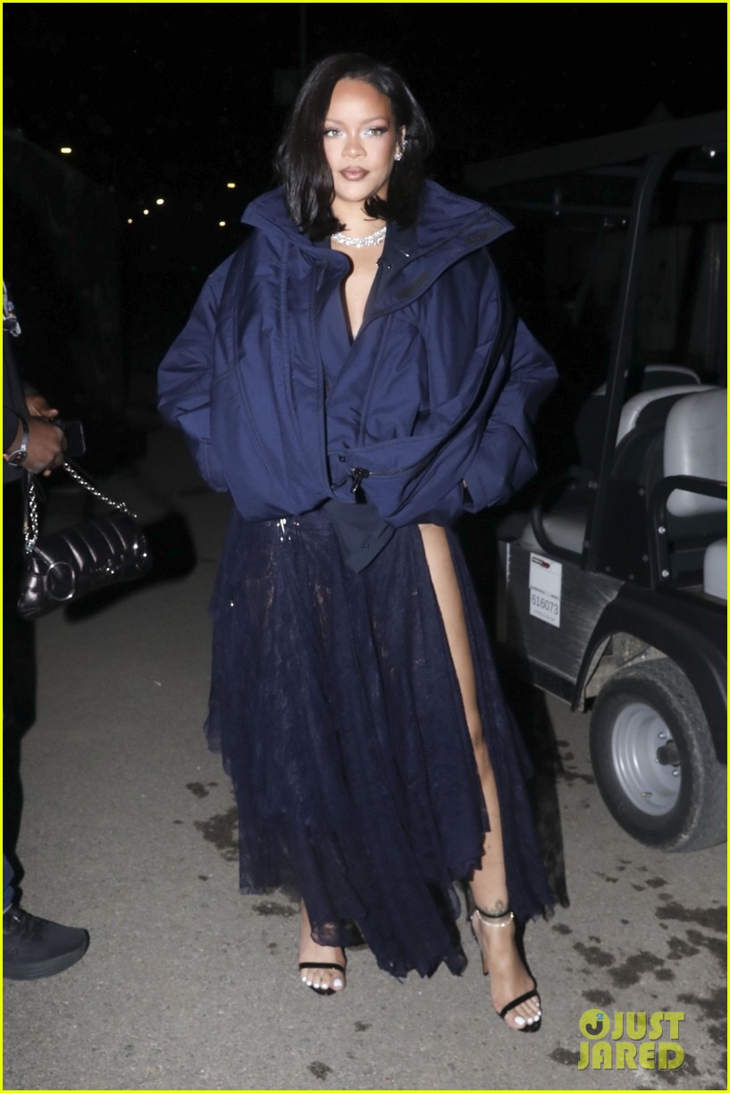 Rihanna Shows Off Major Leg as She Arrives at Partner A$AP Rocky's ...