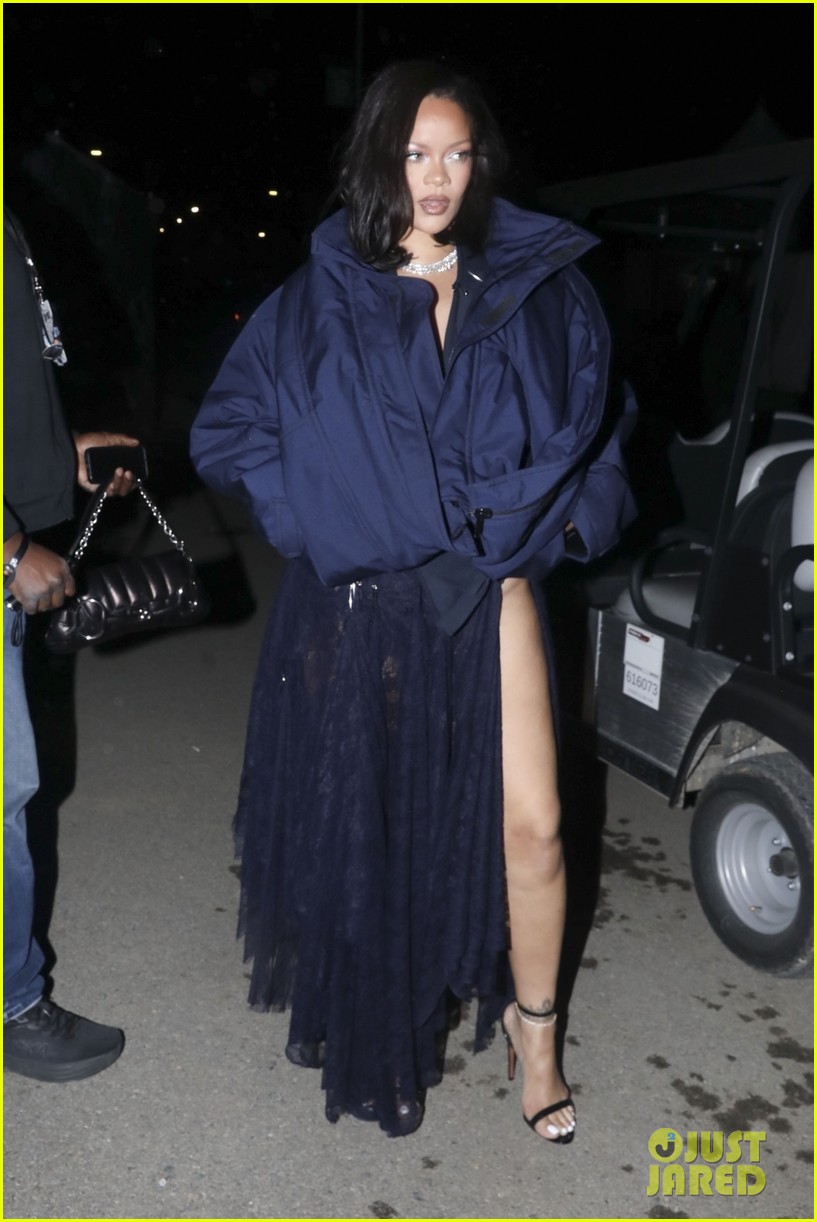 Rihanna Shows Off Major Leg as She Arrives at Partner A$AP Rocky's ...