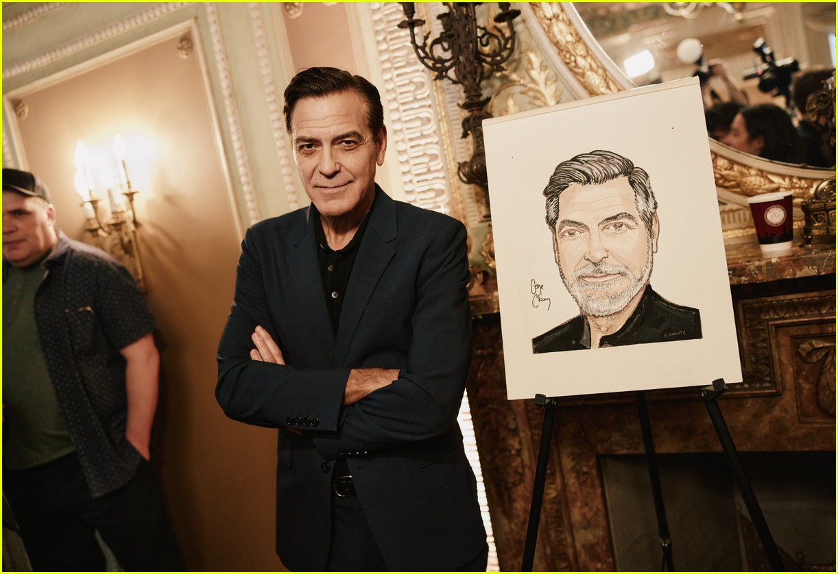 George Clooney's Busy Broadway Day: Softball, Sardi's Portrait ...