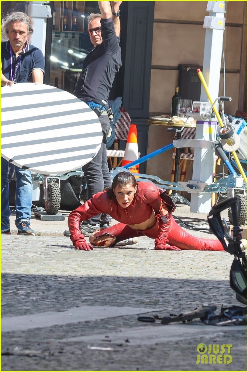 Bella Hadid Is Bloody & Injured While Filming Motorcycle Crash Scene ...