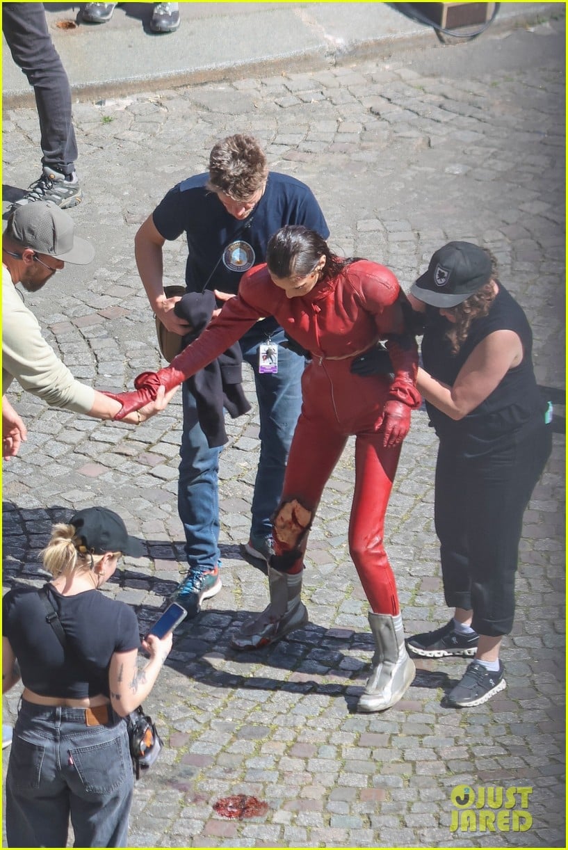 Bella Hadid Is Bloody & Injured While Filming Motorcycle Crash Scene ...