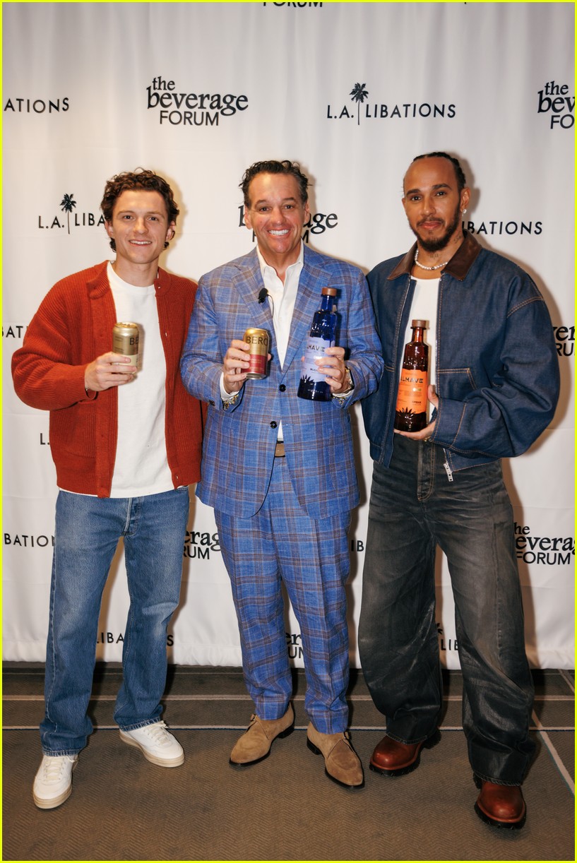 F1's Lewis Hamilton Meets Up With Tom Holland at Beverage Forum Ahead ...