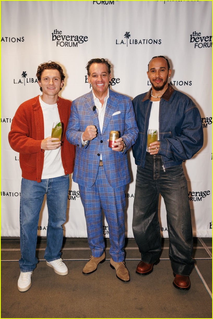 F1's Lewis Hamilton Meets Up With Tom Holland at Beverage Forum Ahead ...