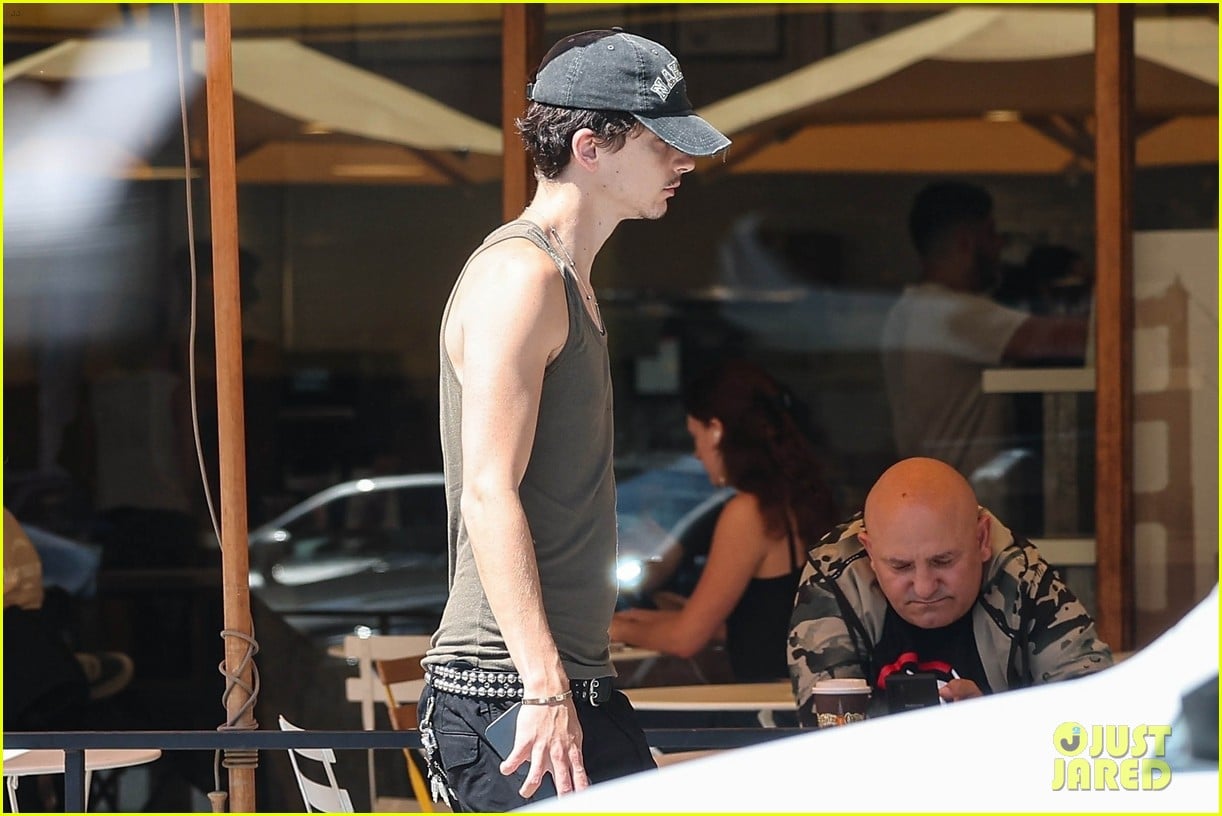 Timothee Chalamet Wears a Tank Top & Baggy Shorts for Tuesday Morning ...