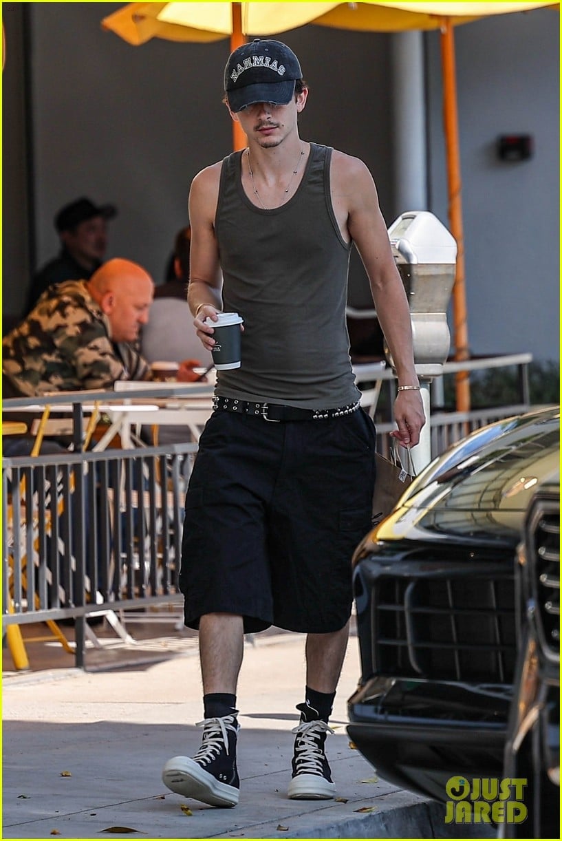 Timothee Chalamet Wears a Tank Top & Baggy Shorts for Tuesday Morning ...