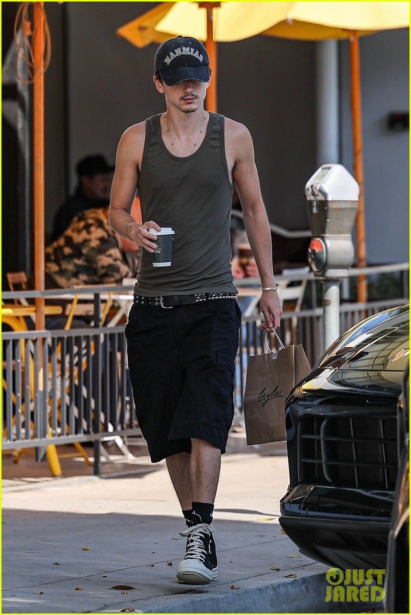 Timothee Chalamet Wears a Tank Top & Baggy Shorts for Tuesday Morning ...