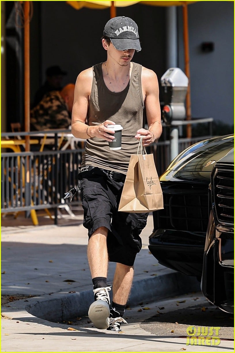 Timothee Chalamet Wears a Tank Top & Baggy Shorts for Tuesday Morning ...