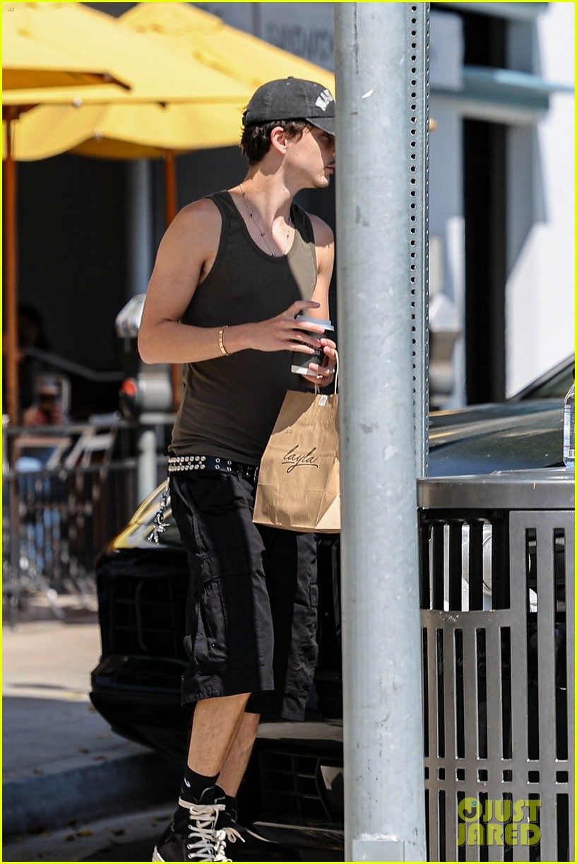 Timothee Chalamet Wears a Tank Top & Baggy Shorts for Tuesday Morning ...
