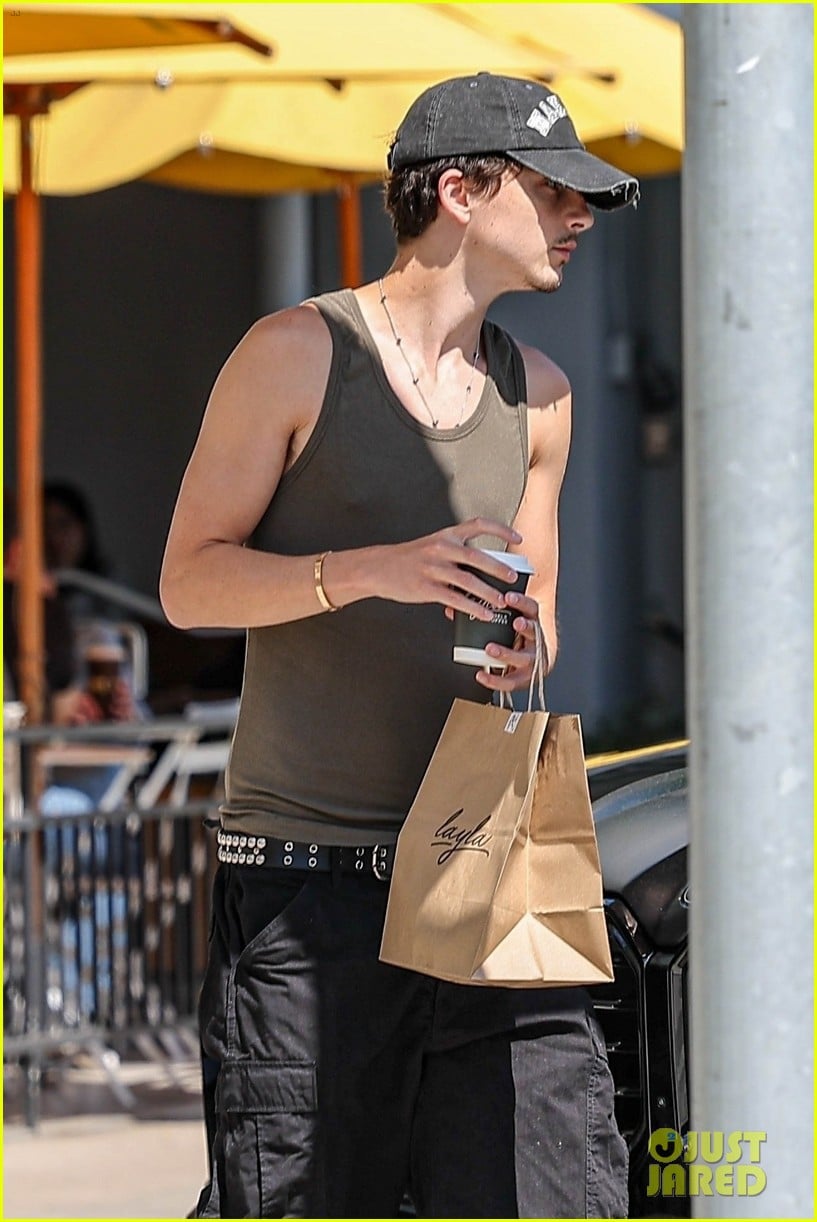 Timothee Chalamet Wears a Tank Top & Baggy Shorts for Tuesday Morning ...