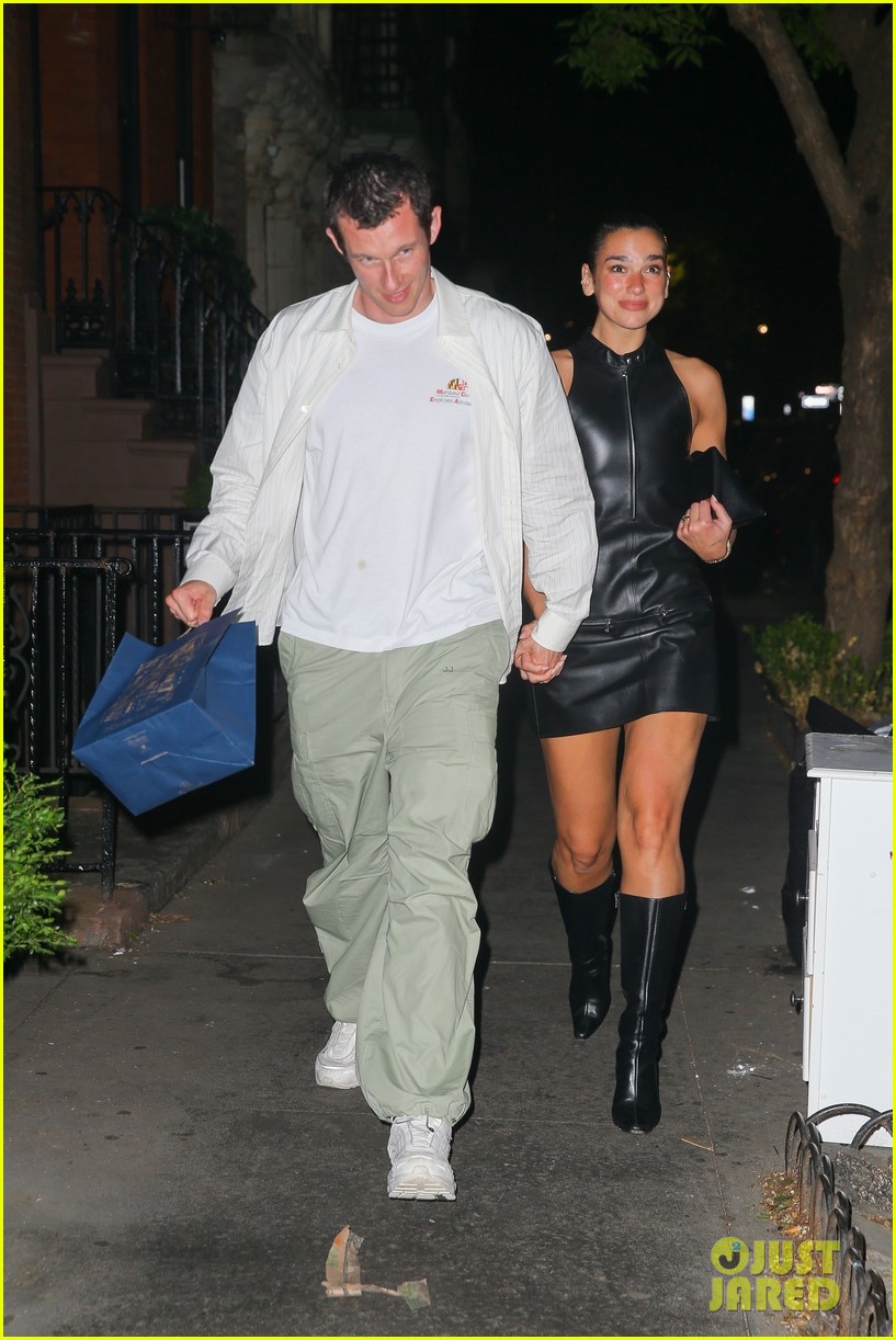 Dua Lipa & Rumored Fiancé Callum Turner Step Out for Date Night in NYC ...