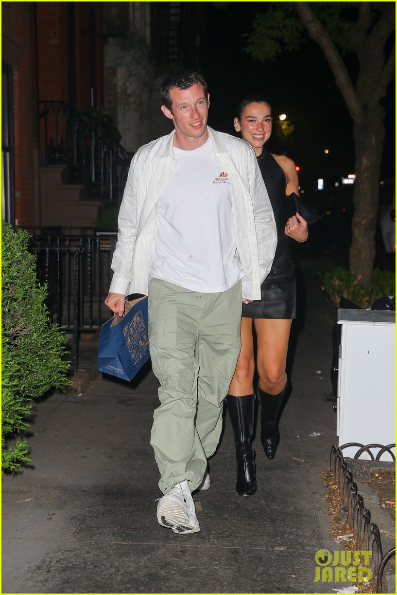 Dua Lipa & Rumored Fiancé Callum Turner Step Out for Date Night in NYC ...