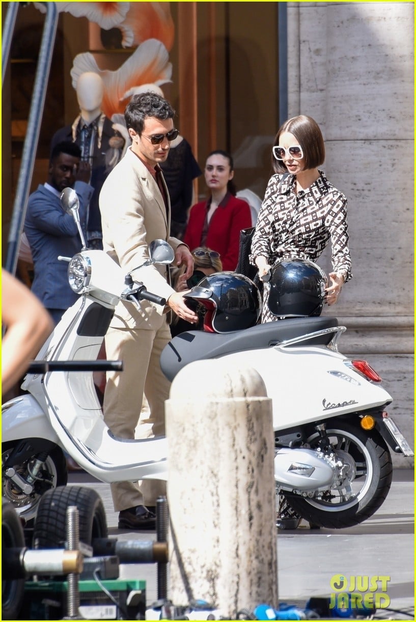 Lily Collins & Eugenio Franceschini Begin Filming 'Emily in Paris ...