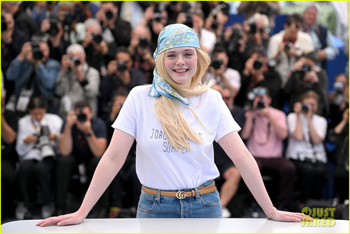 Elle Fanning's Cannes Photo Call Look Features a T-Shirt By an 11-Year ...
