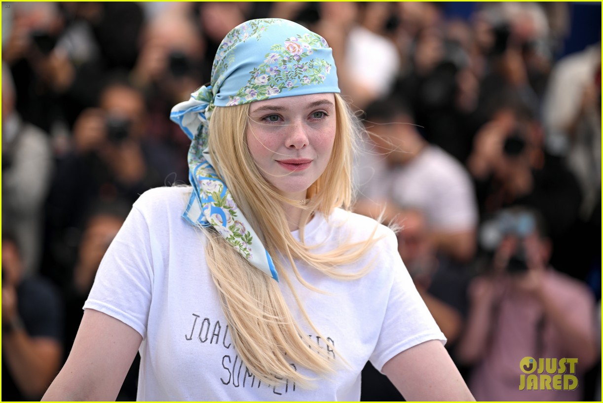 Elle Fanning's Cannes Photo Call Look Features a T-Shirt By an 11-Year ...