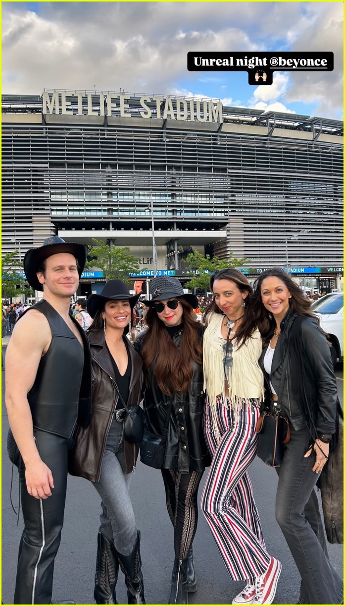 Jonathan Groff Bares Skin in Open Leather Vest at Beyonce Concert with ...