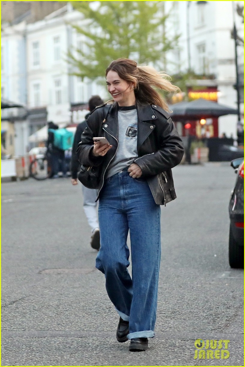 Lily James & Dominic Cooper Look Elated to Run In to One Another, Share ...