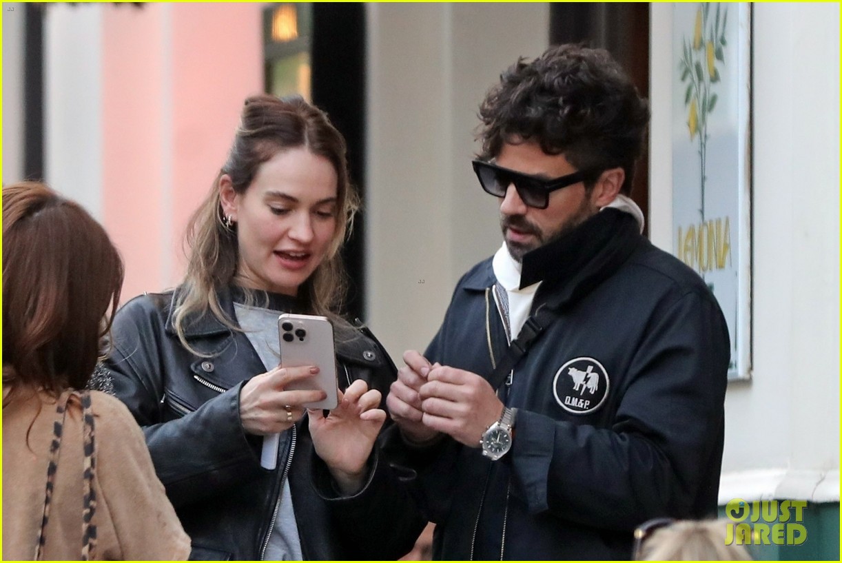 Lily James & Dominic Cooper Look Elated to Run In to One Another, Share ...