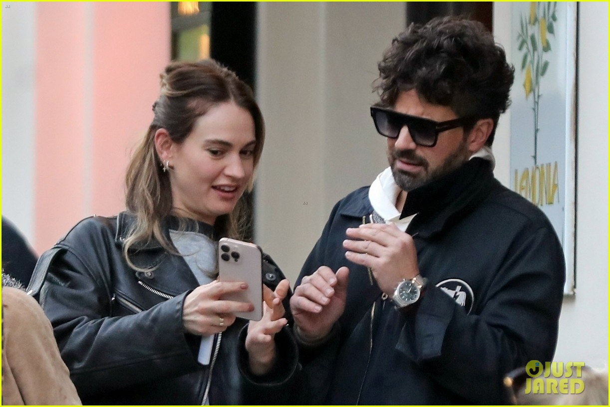 Lily James & Dominic Cooper Look Elated to Run In to One Another, Share ...