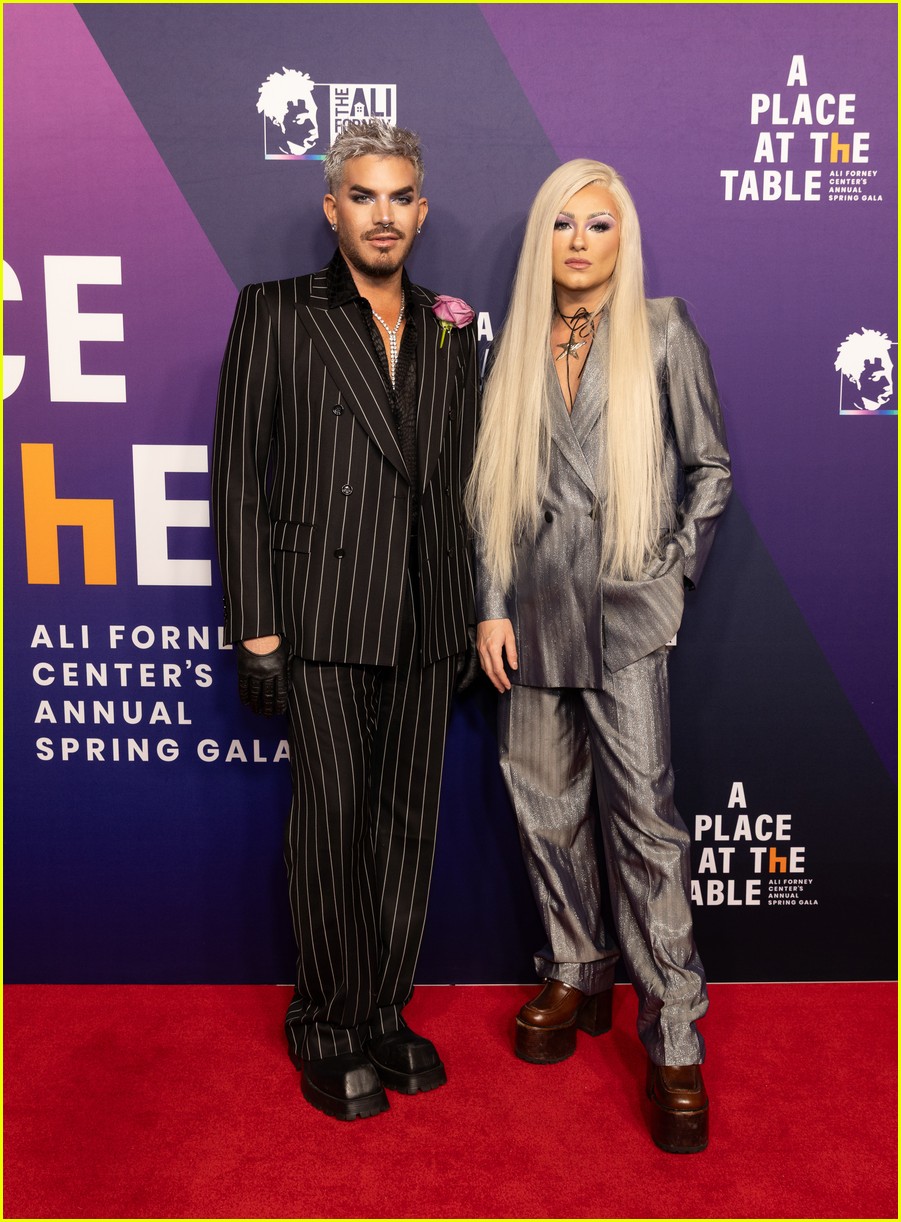 Adam Lambert & Partner Oliver Gliese Glam Up for Date Night at Ali Forney Center's Spring Gala ...
