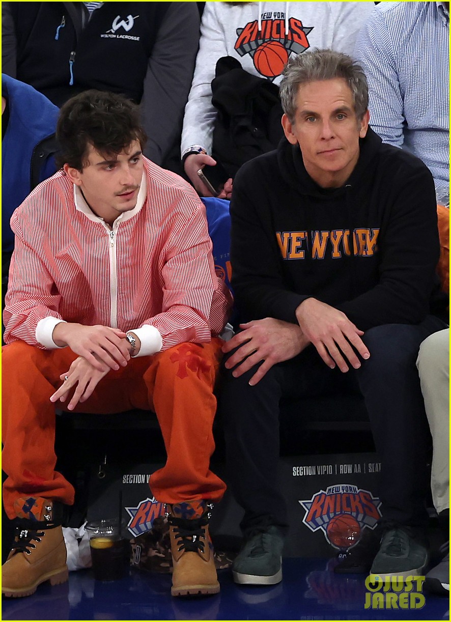 Timothee Chalamet Sits Courtside with Ben Stiller at Knicks Vs. Pacers ...