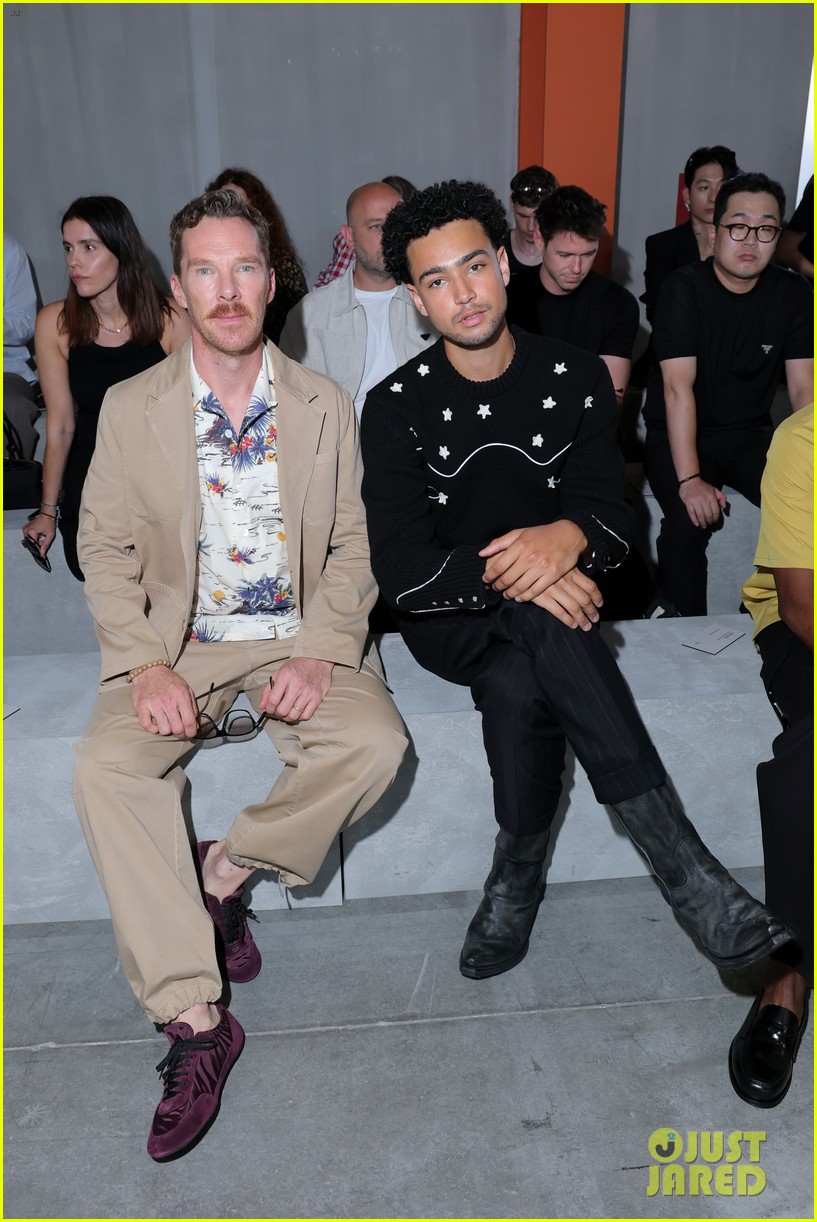 Benedict Cumberbatch, Archie Madekwe & Benito Skinner Sit Front Row at Prada Men's Show In Milan ...