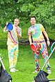 Brad Pitt & Jimmy Fallon Wear Rainbow Tie-Dye Outfits as They Film 'The ...