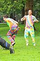 Brad Pitt & Jimmy Fallon Wear Rainbow Tie-Dye Outfits as They Film 'The ...