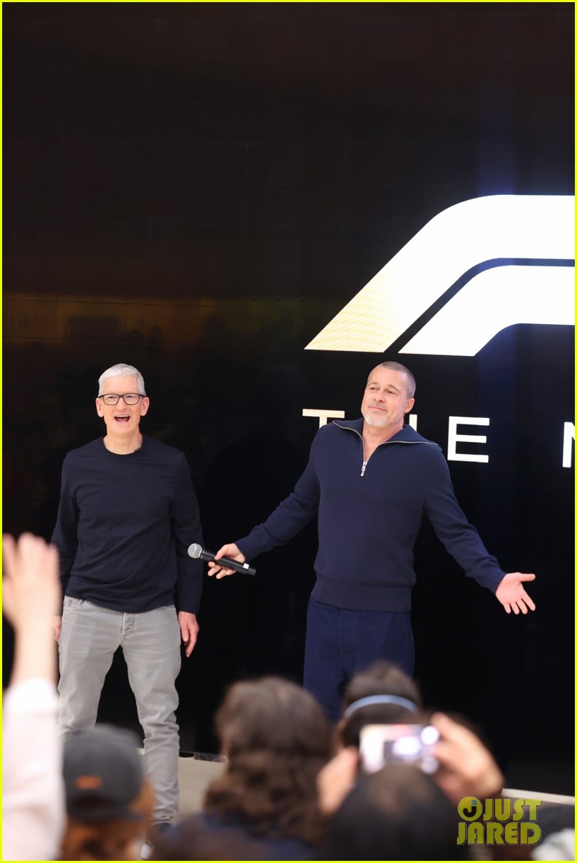 Brad Pitt Continues 'F1' Movie Promotion at Apple Store Q&A With CEO ...