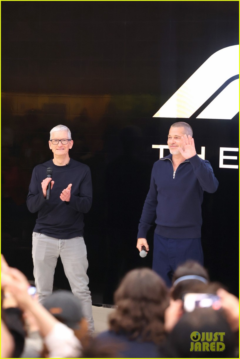 Brad Pitt Continues 'F1' Movie Promotion at Apple Store Q&A With CEO ...