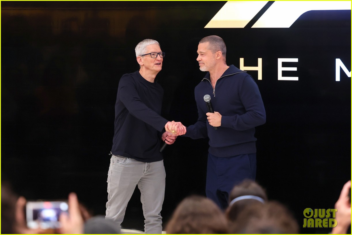 Brad Pitt Continues 'F1' Movie Promotion at Apple Store Q&A With CEO ...