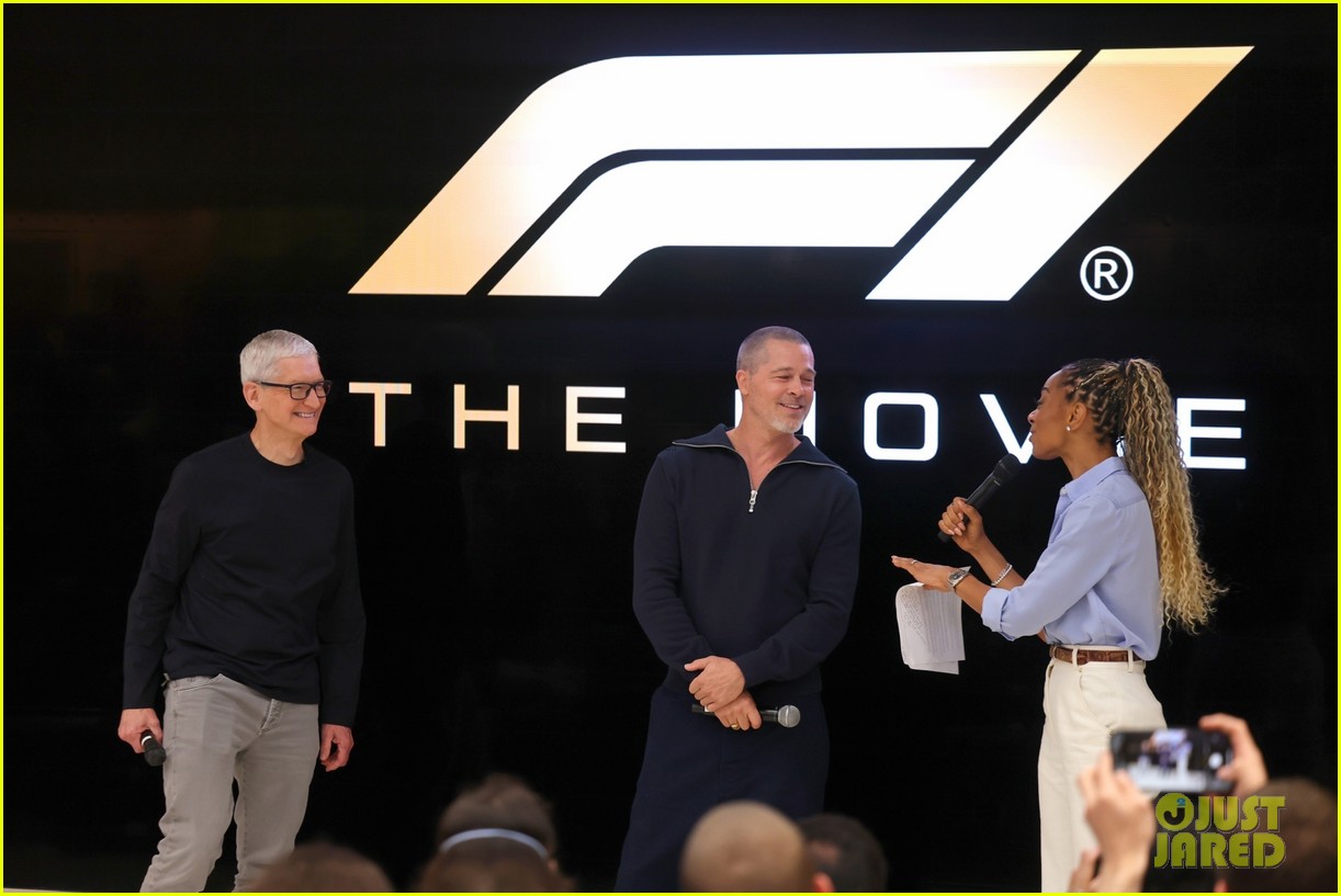 Brad Pitt Continues 'F1' Movie Promotion at Apple Store Q&A With CEO ...