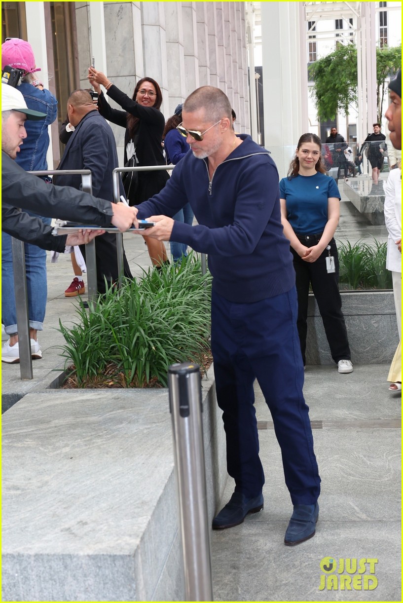 Brad Pitt Continues 'F1' Movie Promotion at Apple Store Q&A With CEO ...