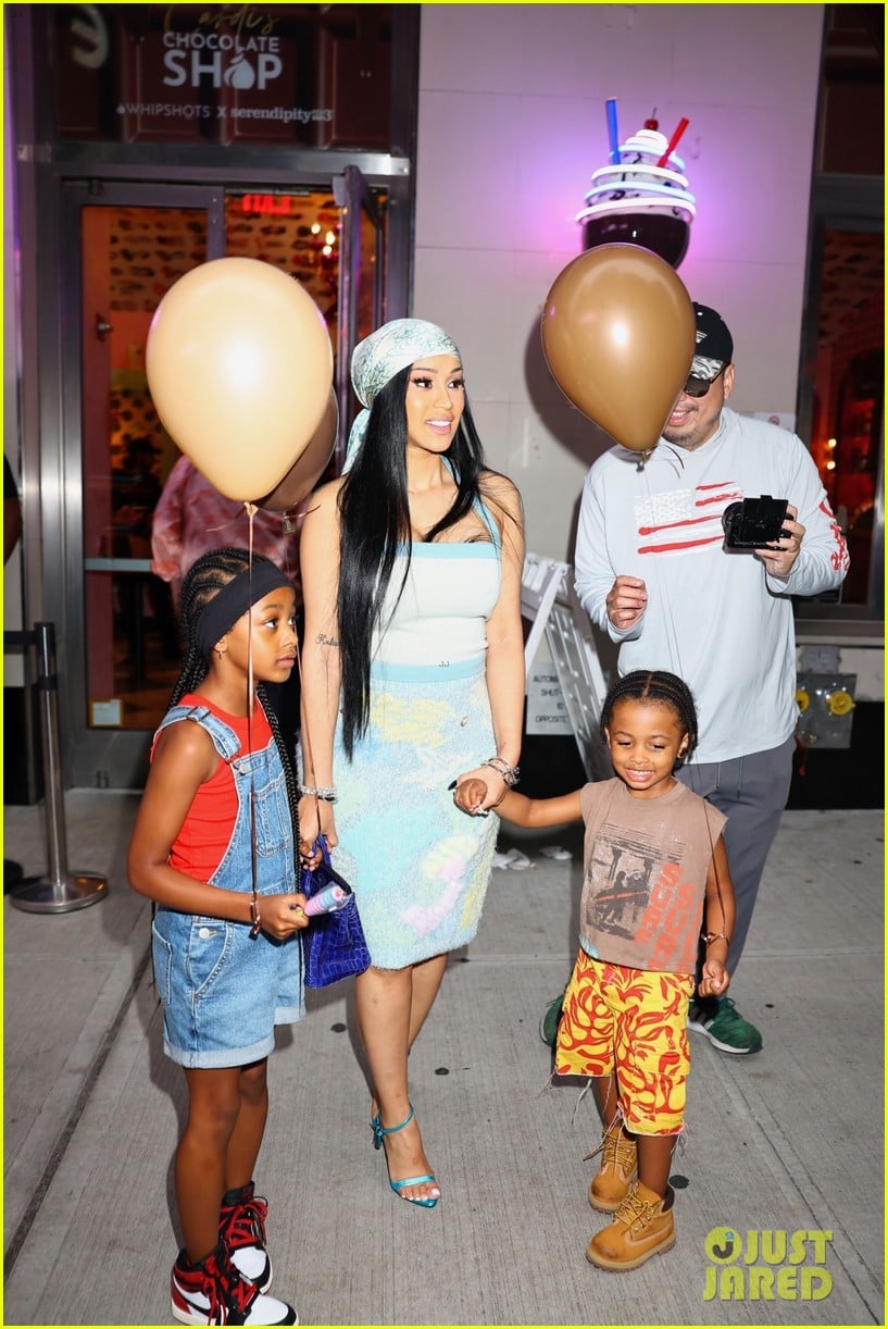Cardi B Brings Her Kids Kulture & Wave to Her Whipshots Chocolate Shop ...