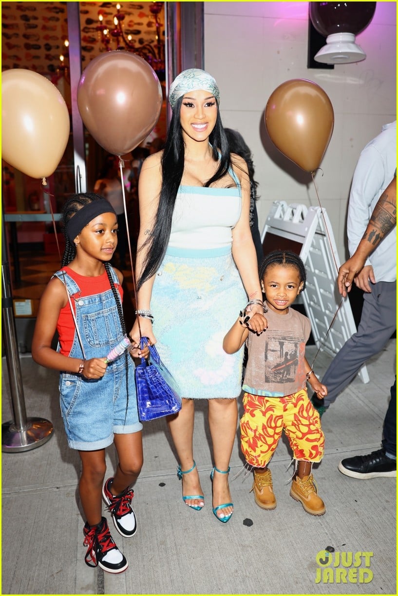 Cardi B Brings Her Kids Kulture & Wave to Her Whipshots Chocolate Shop ...