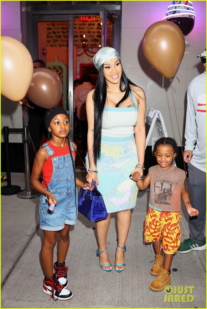 Cardi B Brings Her Kids Kulture & Wave to Her Whipshots Chocolate Shop ...
