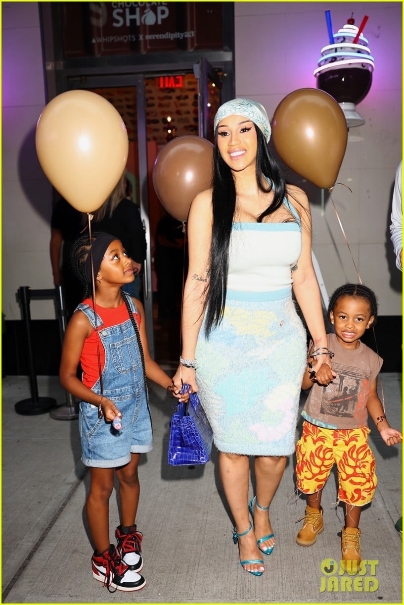 Cardi B Brings Her Kids Kulture & Wave to Her Whipshots Chocolate Shop ...