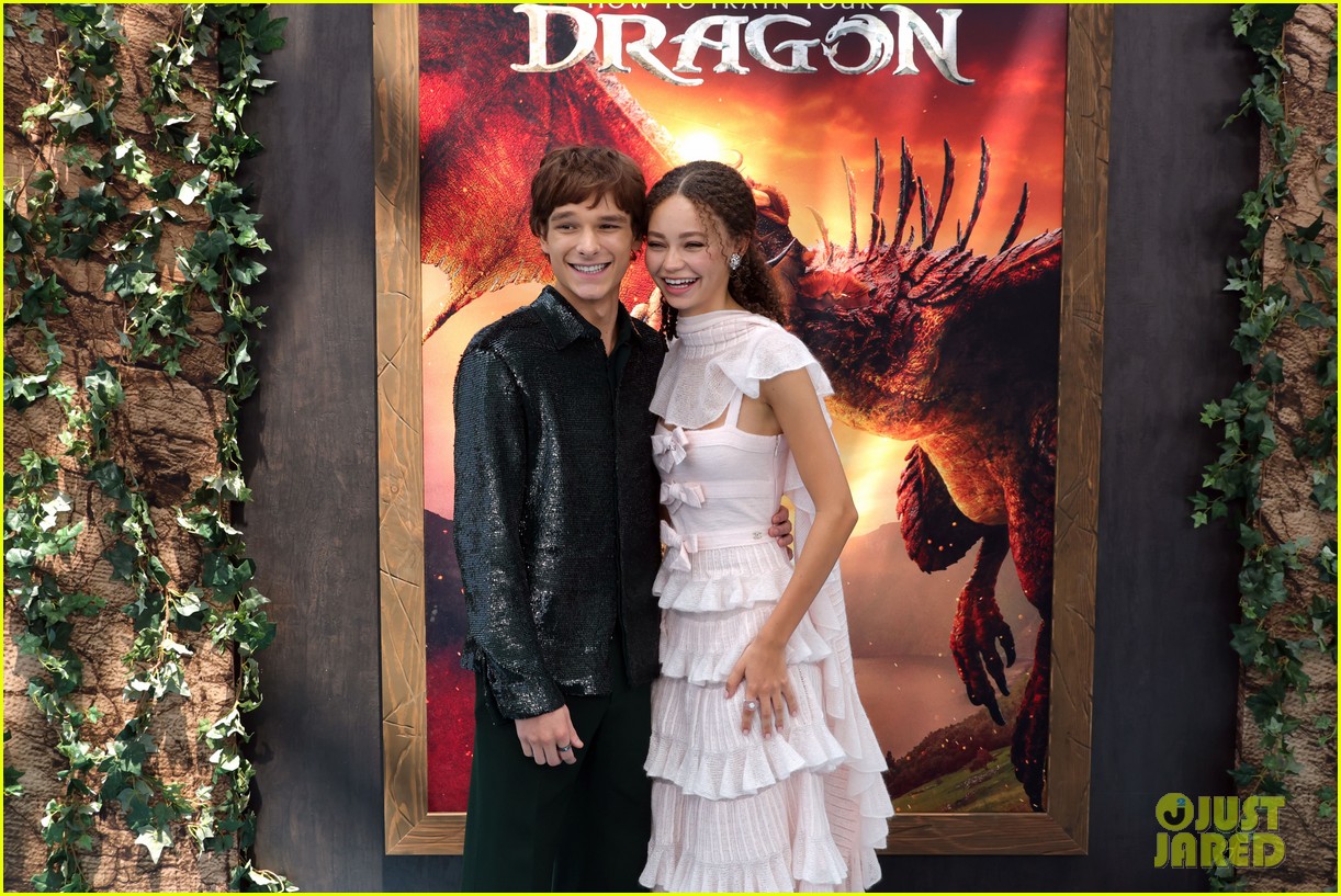 Gerard Butler & Longtime Love Morgan Brown Flex at 'How to Train Your ...