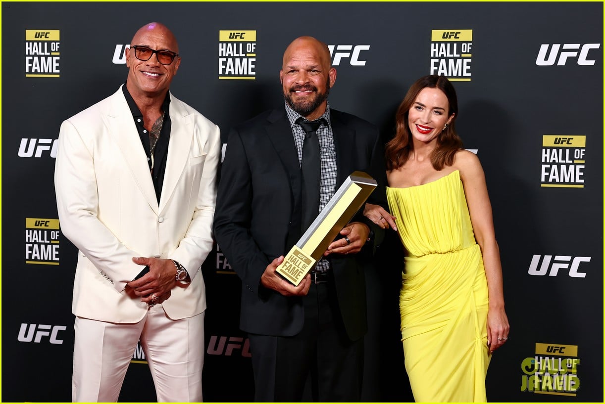 Dwayne Johnson & Emily Blunt Attend Mark Kerr's UFC Hall of Fame ...