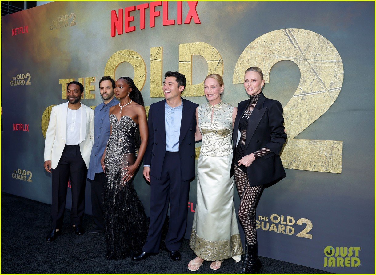 Charlize Theron Joins Co-Stars Uma Thurman, Henry Golding, & More at ...
