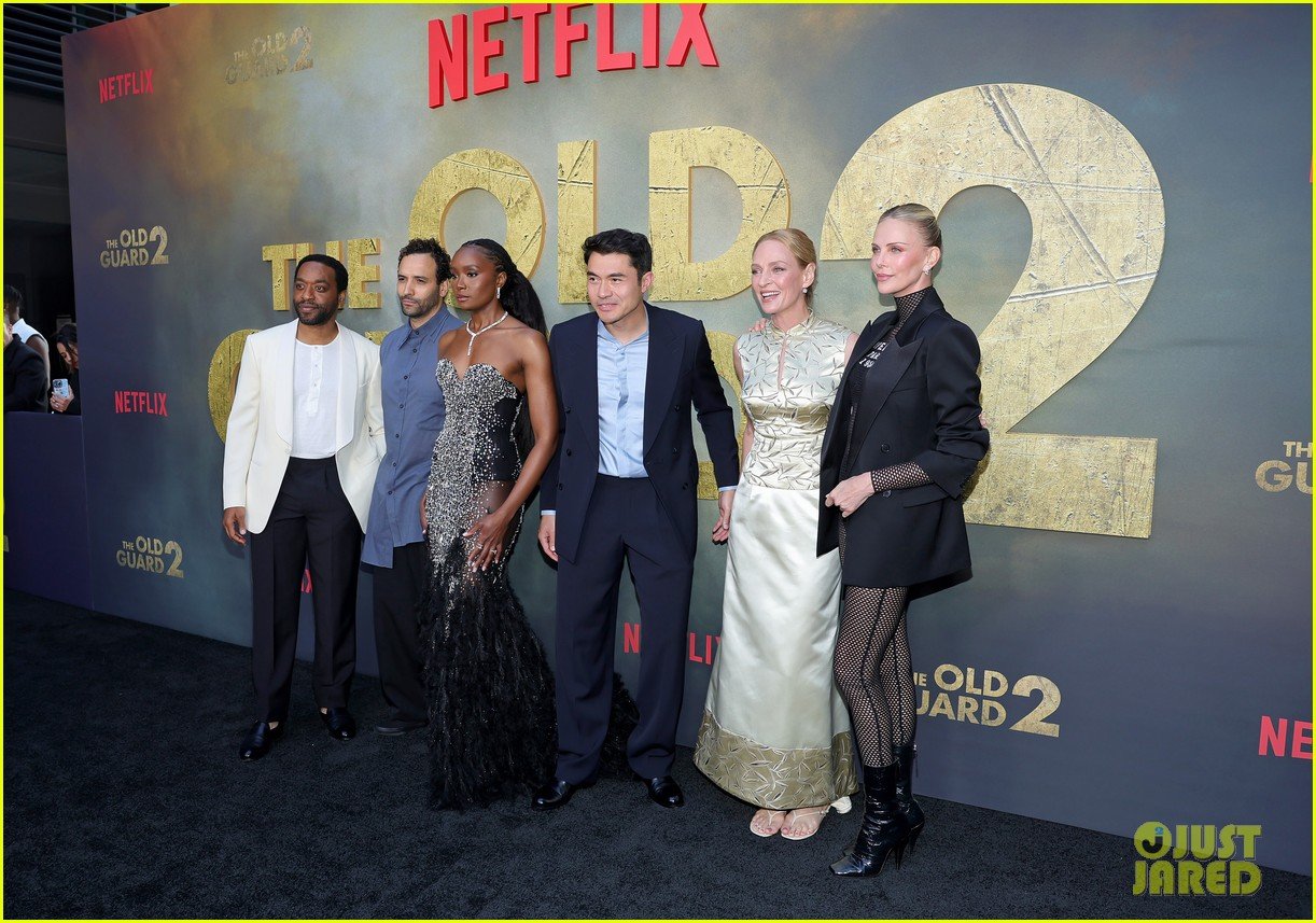 Charlize Theron Joins Co-Stars Uma Thurman, Henry Golding, & More at ...