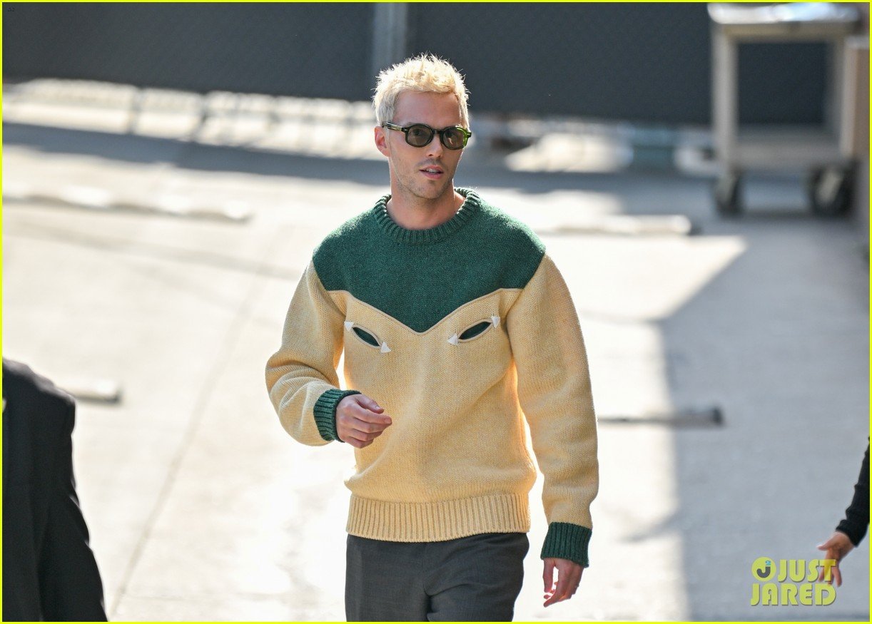 Nicholas Hoult Debuts Bleached Blonde Hair While Arriving at 'Jimmy Kimmel Live' Studios!: Photo ...