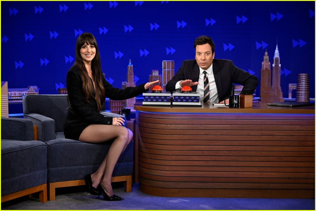 Dakota Johnson Fears for a Wardrobe Malfunction Throughout 'Tonight Show' Interview in Her Low ...