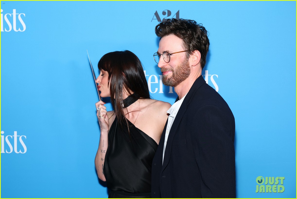 Chris Evans & Dakota Johnson Kiss Pedro Pascal Cutout at 'Materialists' Premiere In NYC: Photo ...